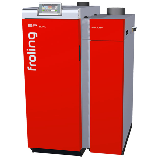 FIC vous présente Chaudière bûches et granulés SP Dual-Fröling